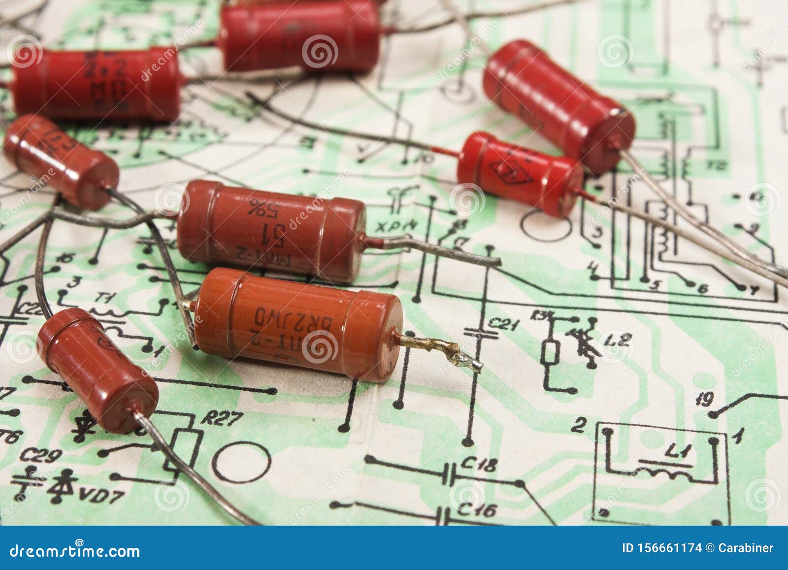 Old electronic components stock photo. Image of circuit - 156661174
