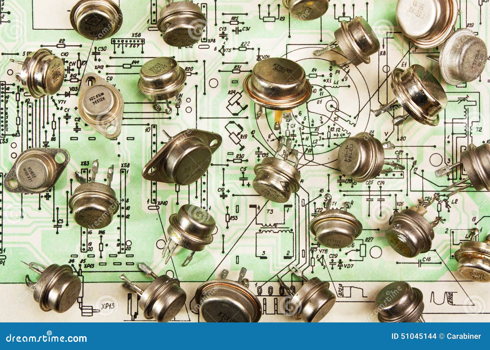 Old electronic components stock photo. Image of draft - 51045144