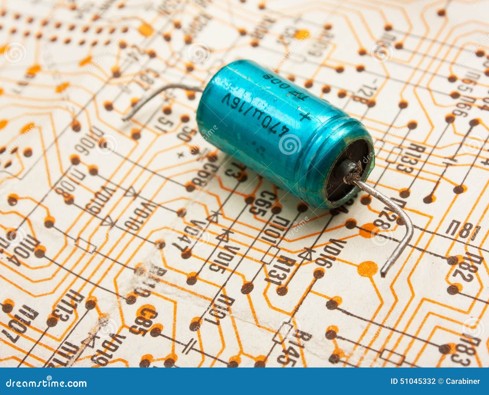 Old electronic components stock photo. Image of blueprint - 51045332