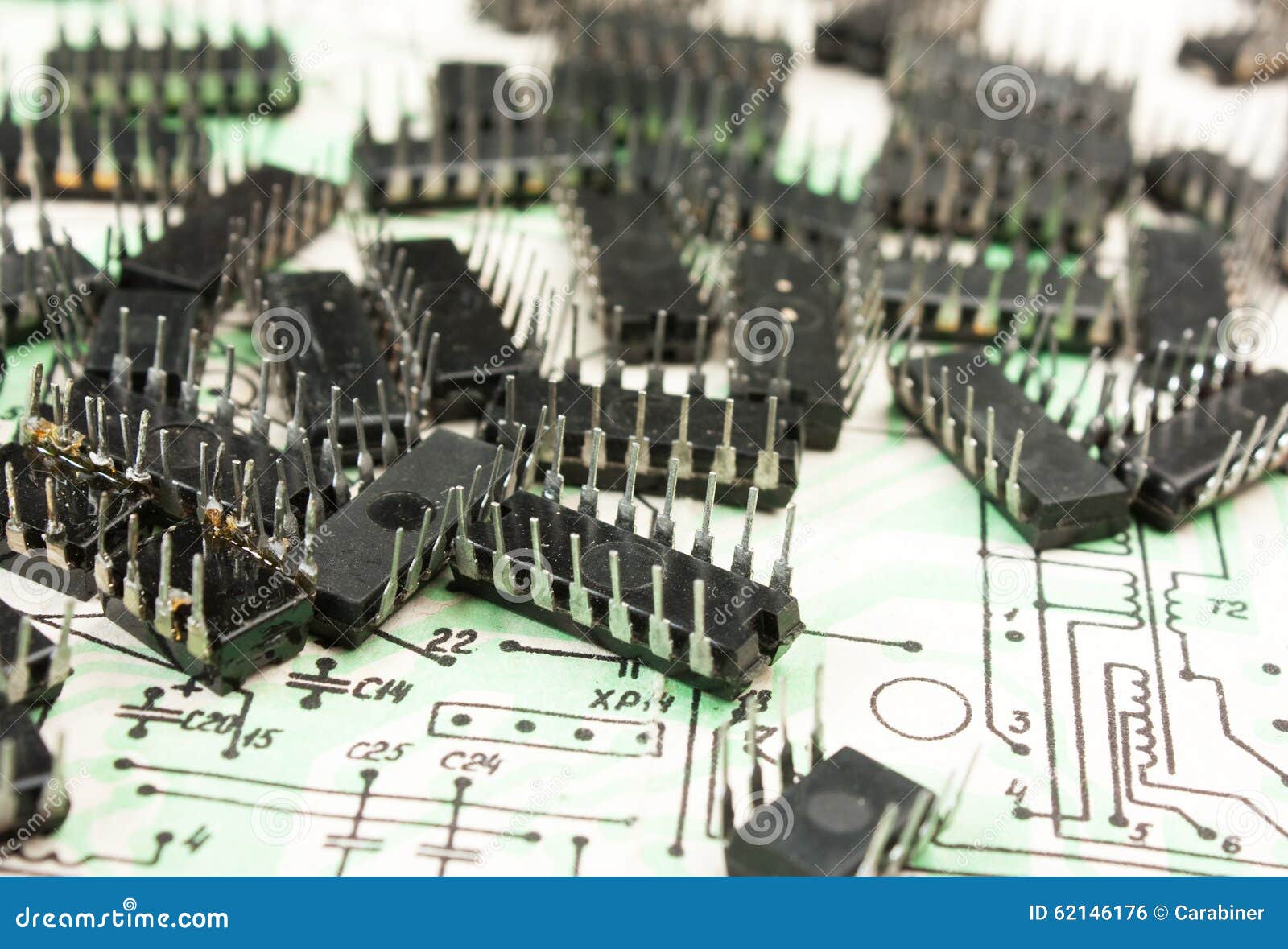Old electronic components stock photo. Image of components - 62146176