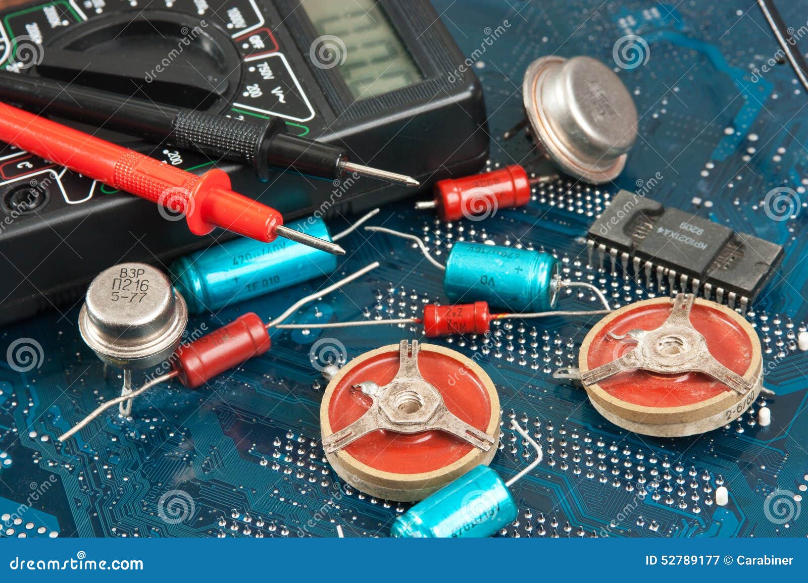 Old electronic components stock image. Image of measurement - 52789177