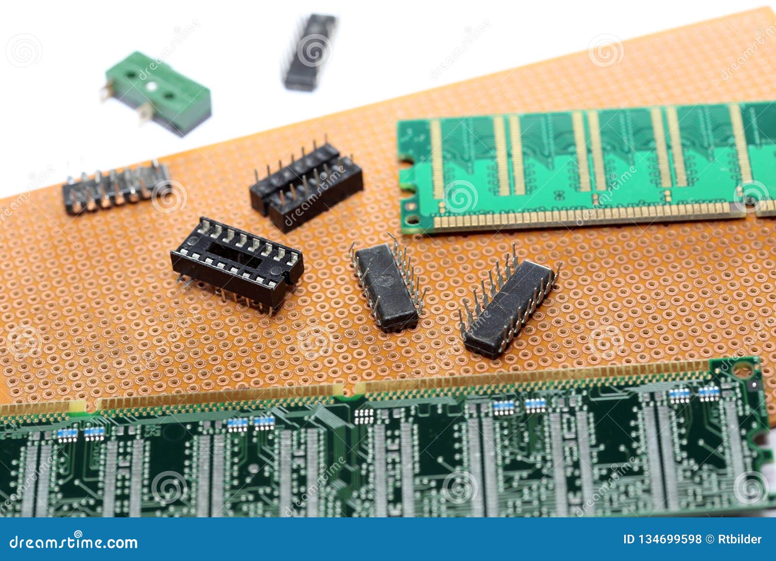 Old Electronic and Computer Parts Stock Photo - Image of circuit ...