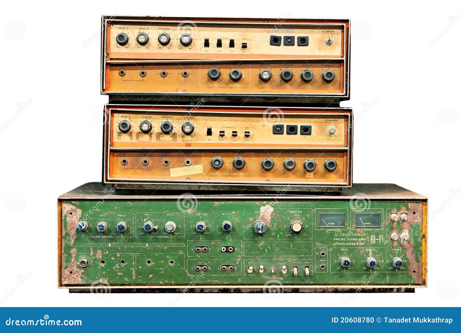 Old electronic control stock photo. Image of audio, retro - 20608780