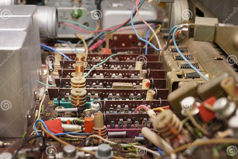 Old Electronic Device Radio Receiver Inside Stock Photo - Image of ...