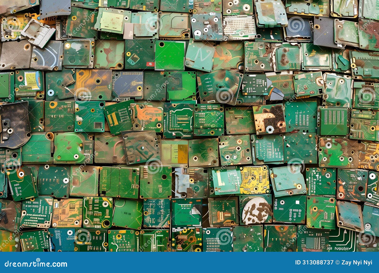 Old Electronic Devices, Chipsets. E Waste and Recycling Concept Stock ...