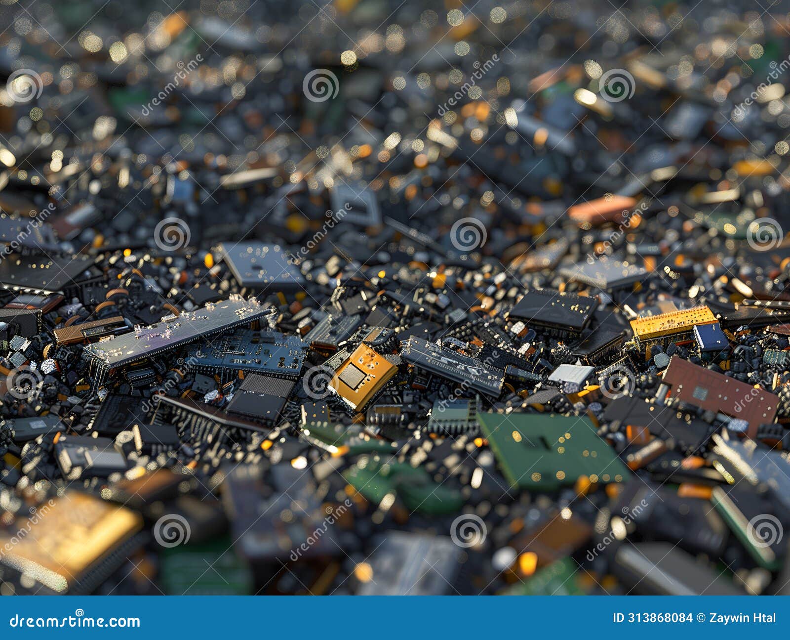 Old Electronic Devices, Chipsets. E Waste and Recycling Concept Stock ...