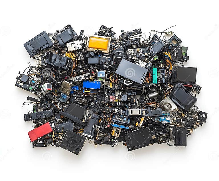 Old Electronic Devices. E Waste and Recycling Concept Stock Image ...