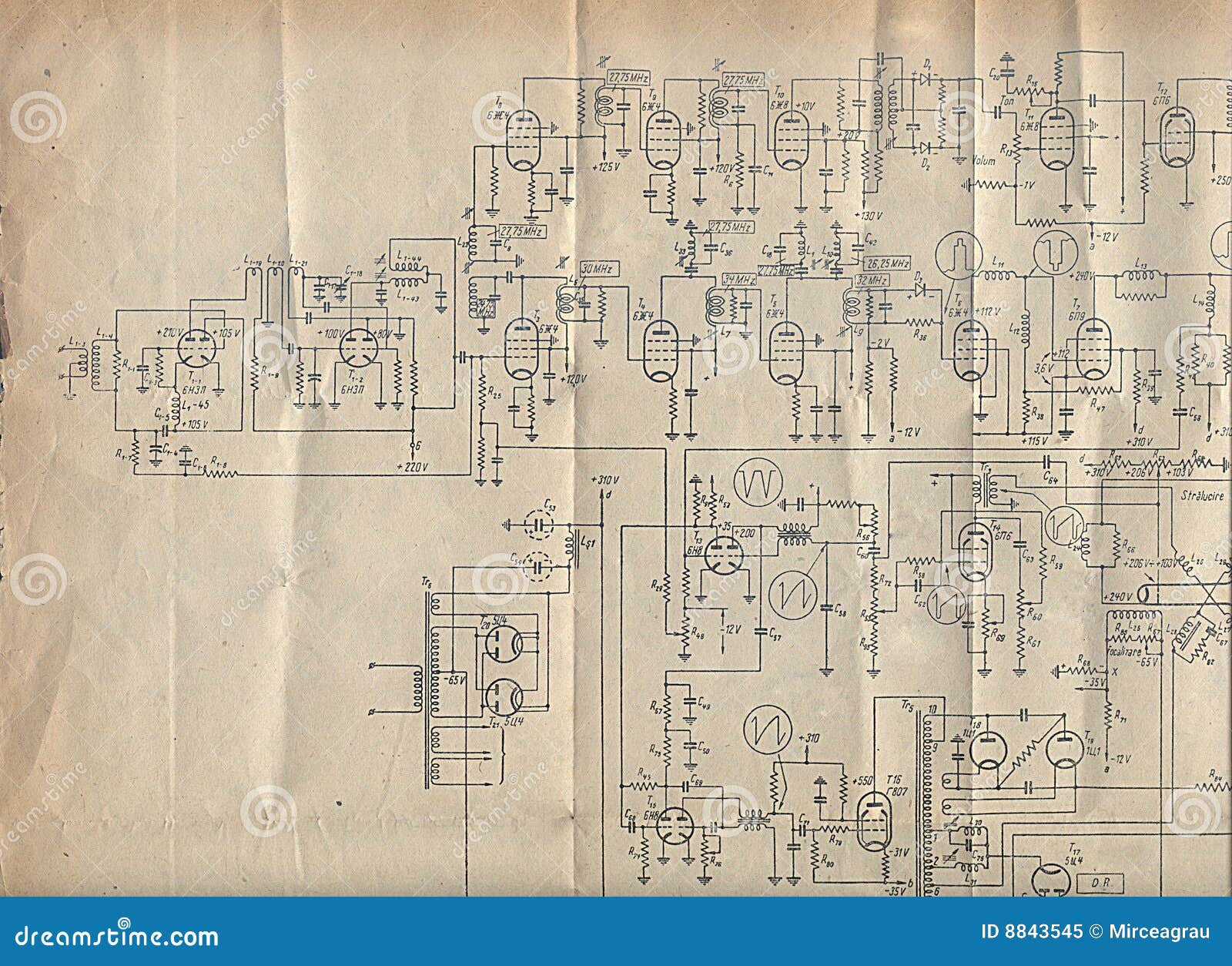 Old electronics diagram stock image. Image of grunge, communication ...