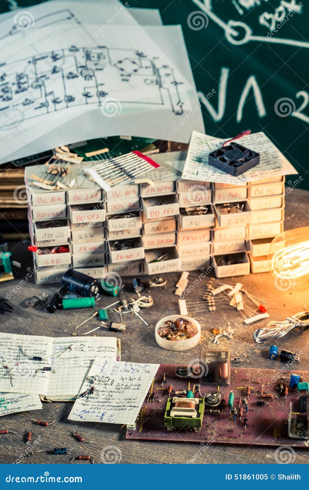 Old Electronics Work Desk in Laboratory Stock Image - Image of ideas ...