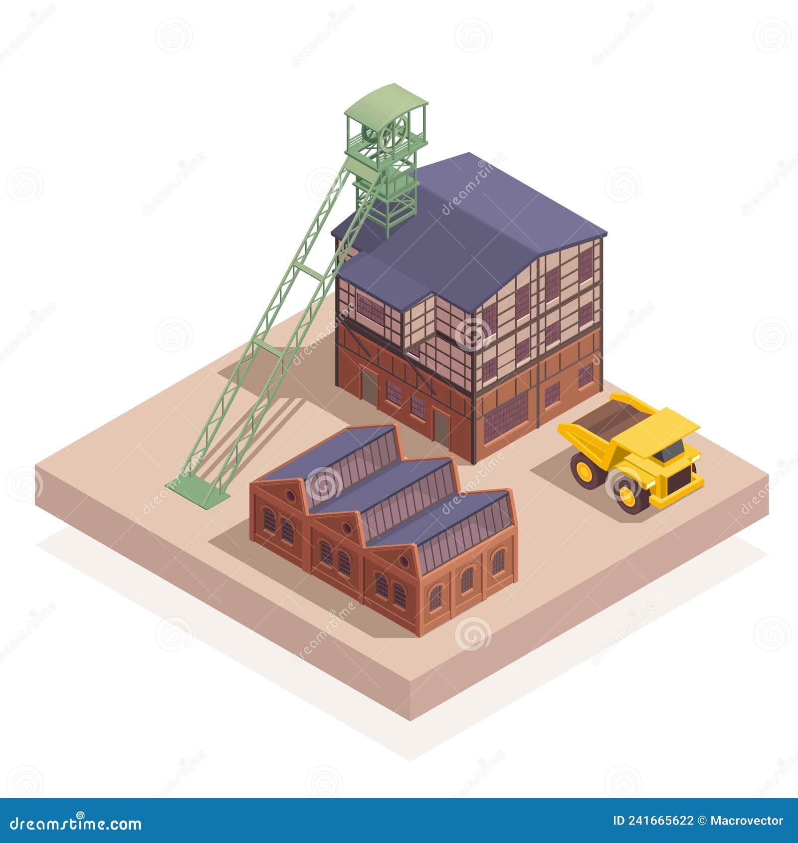 Old Elevator Building Isometric Stock Vector - Illustration of ...