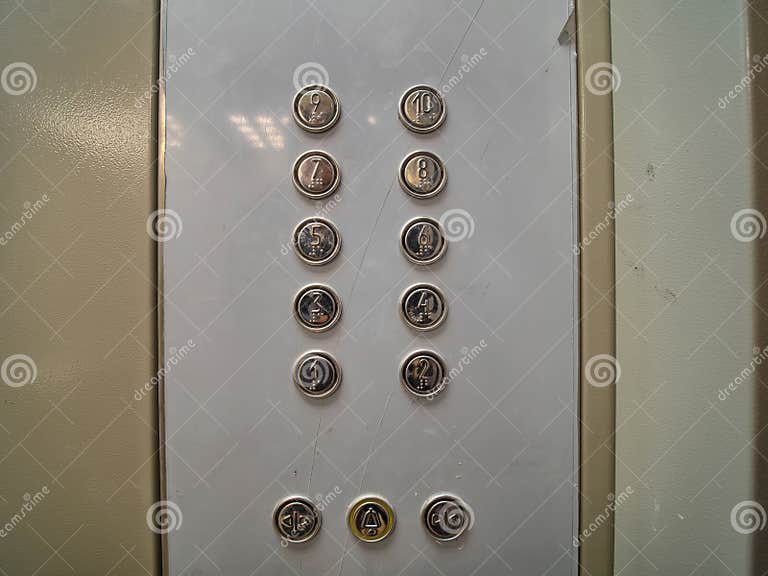 Old elevator buttons stock image. Image of equipment - 114919175