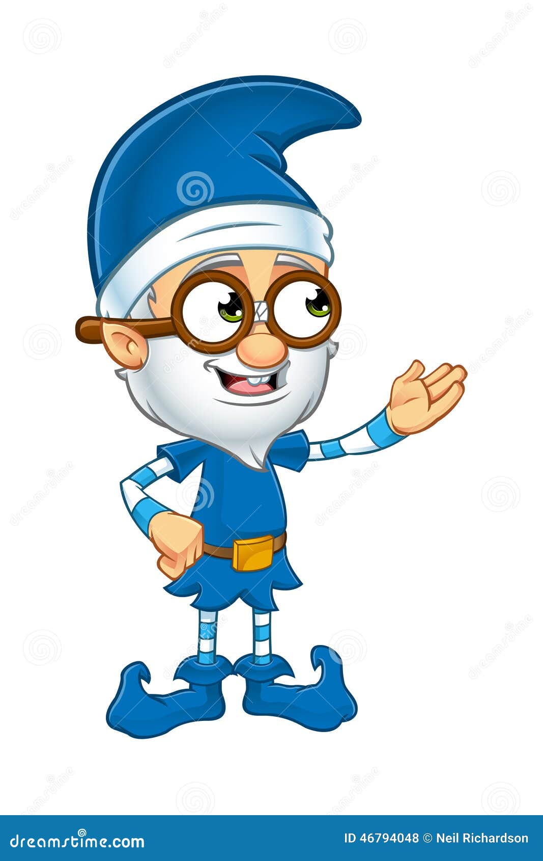Old Elf Character in Blue stock vector. Illustration of gnome - 46794048