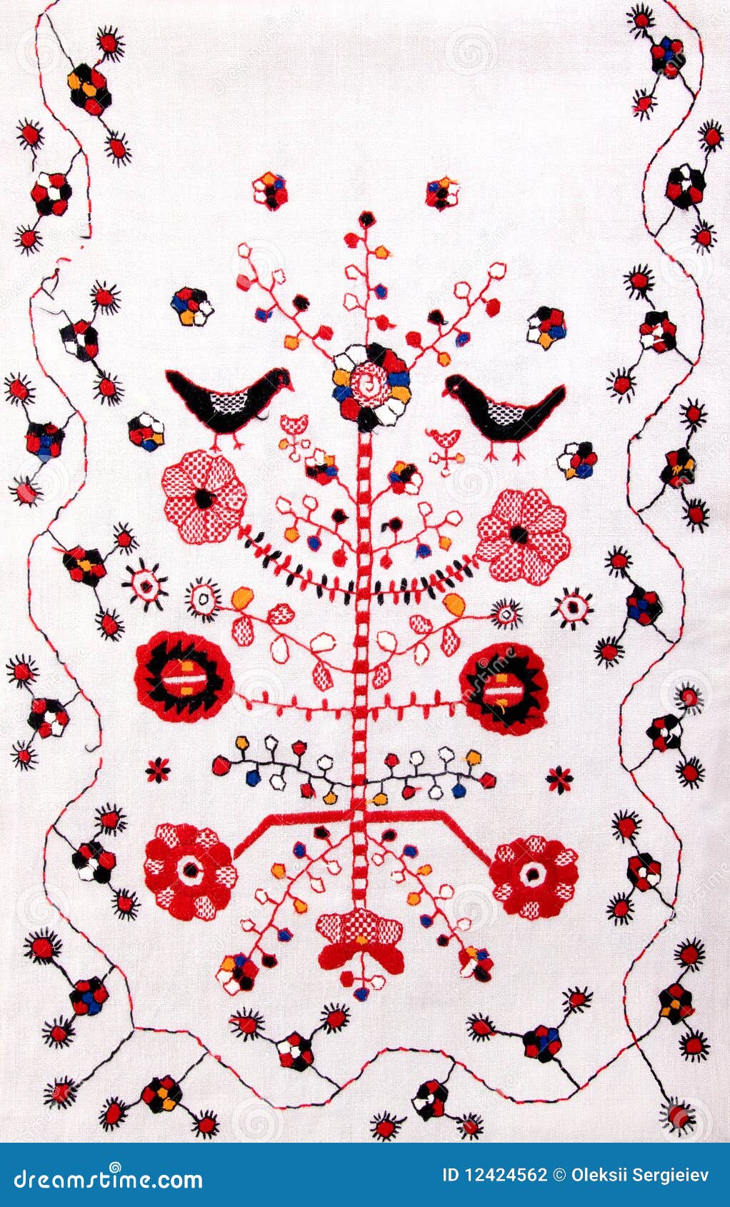 Old Embroidery on the Simple Canvas Stock Photo - Image of craft ...