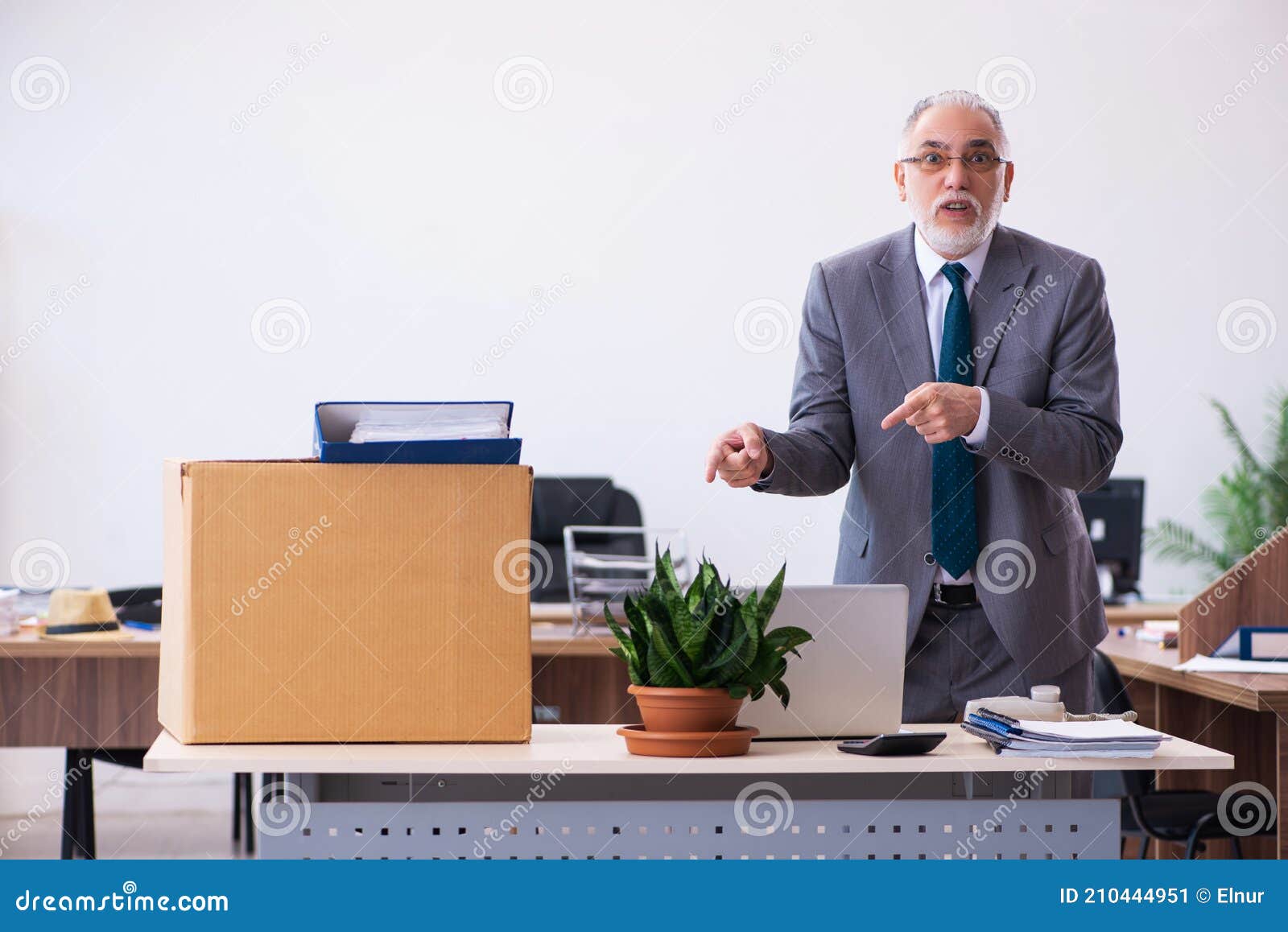 Old Male Employee Being Fired from His Work Stock Image - Image of ...