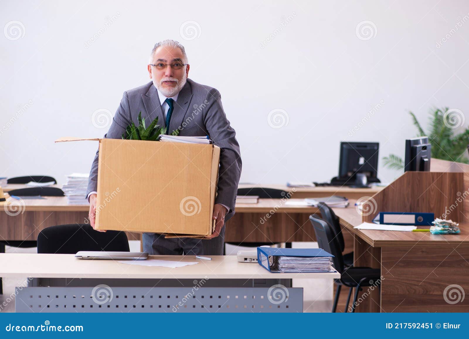 Old Male Employee Being Fired from His Work Stock Image - Image of ...