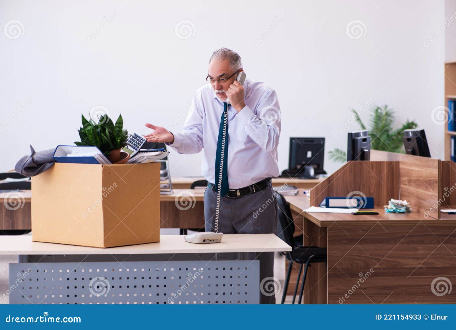 Old Male Employee Being Fired from His Work Stock Image - Image of ...