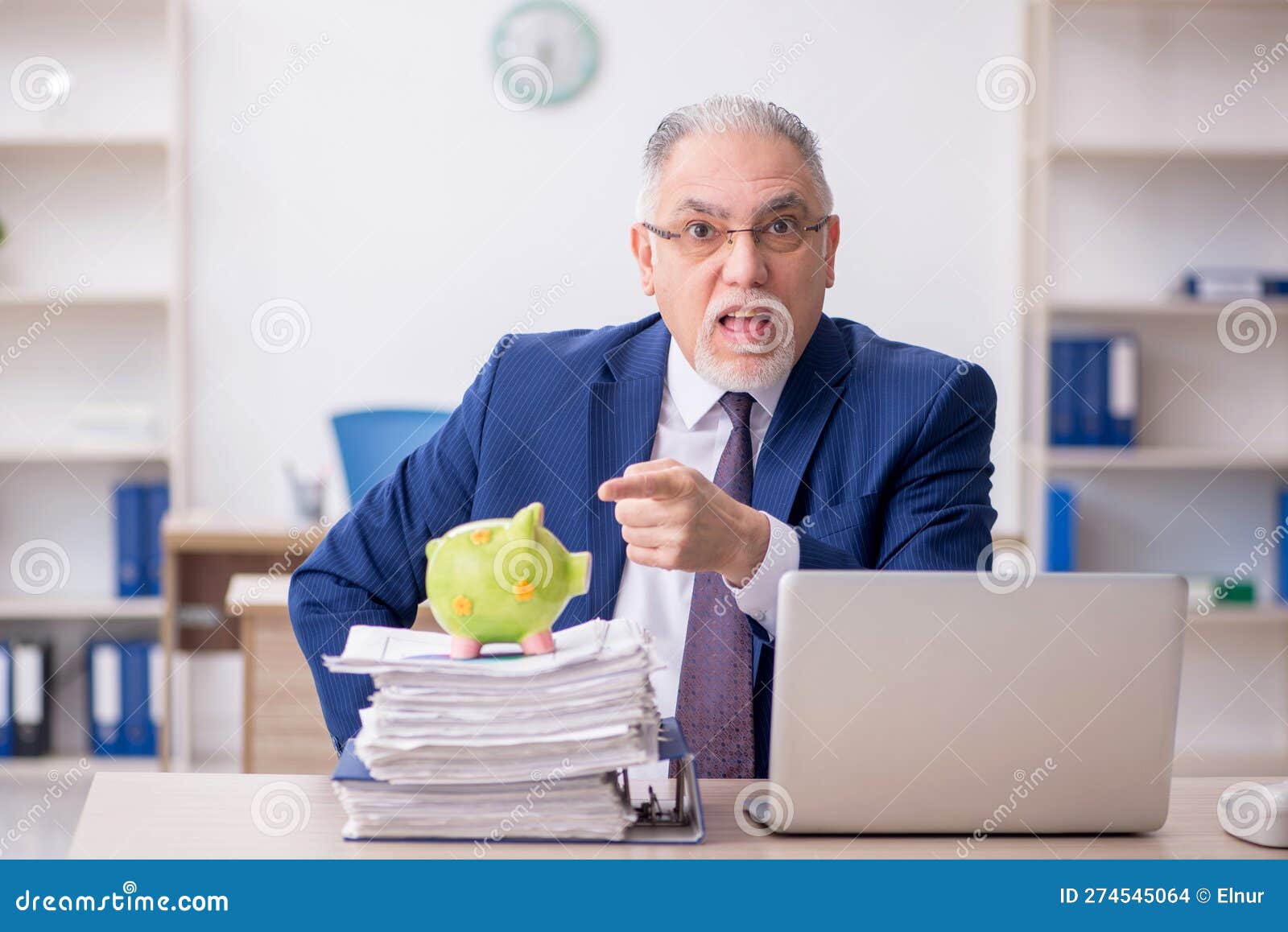Old Male Employee in Planning Retirement Concept Stock Photo - Image of ...