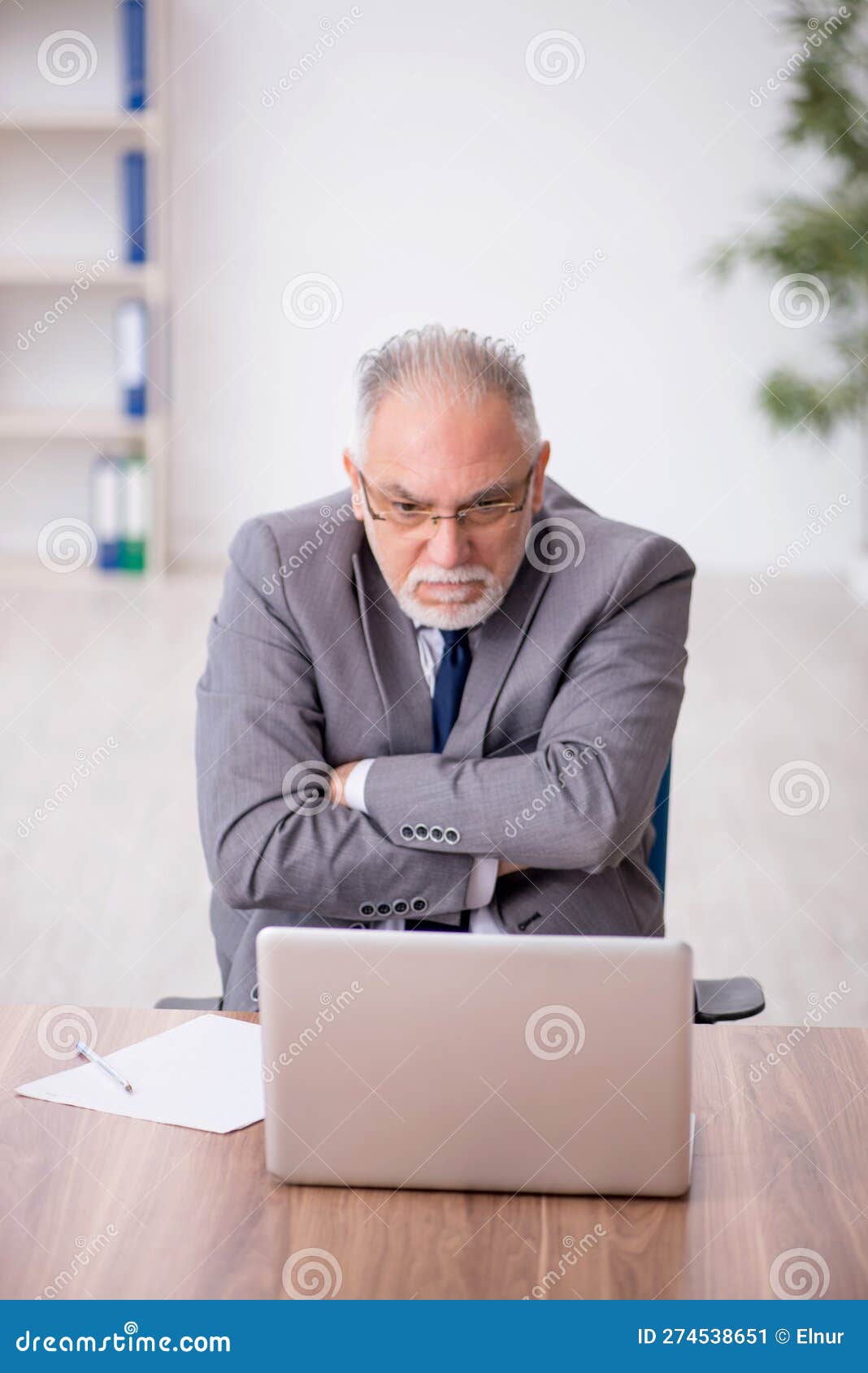 Old Male Employee Working in the Office Stock Image - Image of lawyer ...