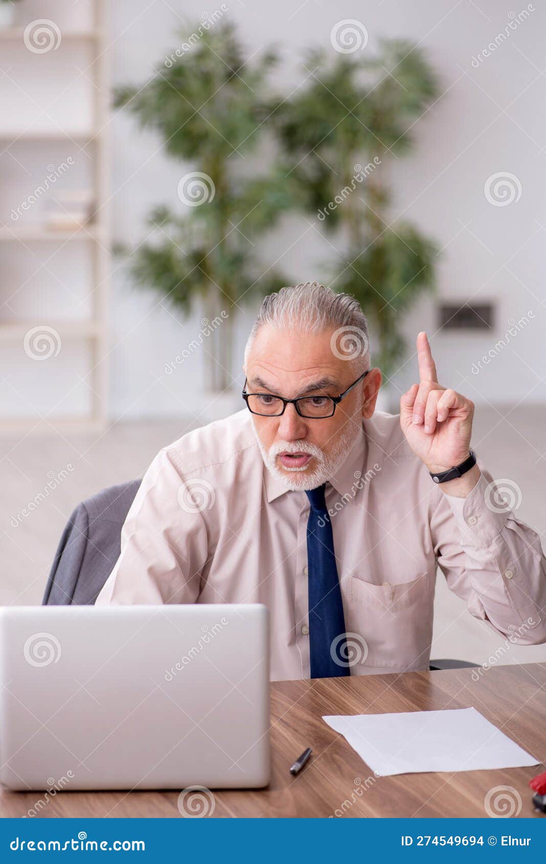 Old Male Employee Working in the Office Stock Photo - Image of manager ...