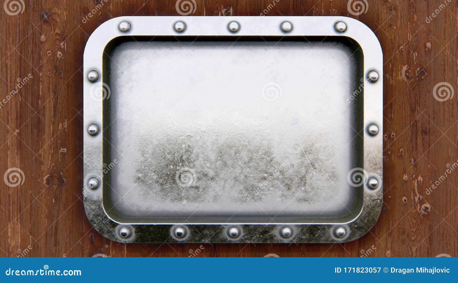 Old Empty Aluminium Frame on the Wood Backrgound Stock Illustration ...