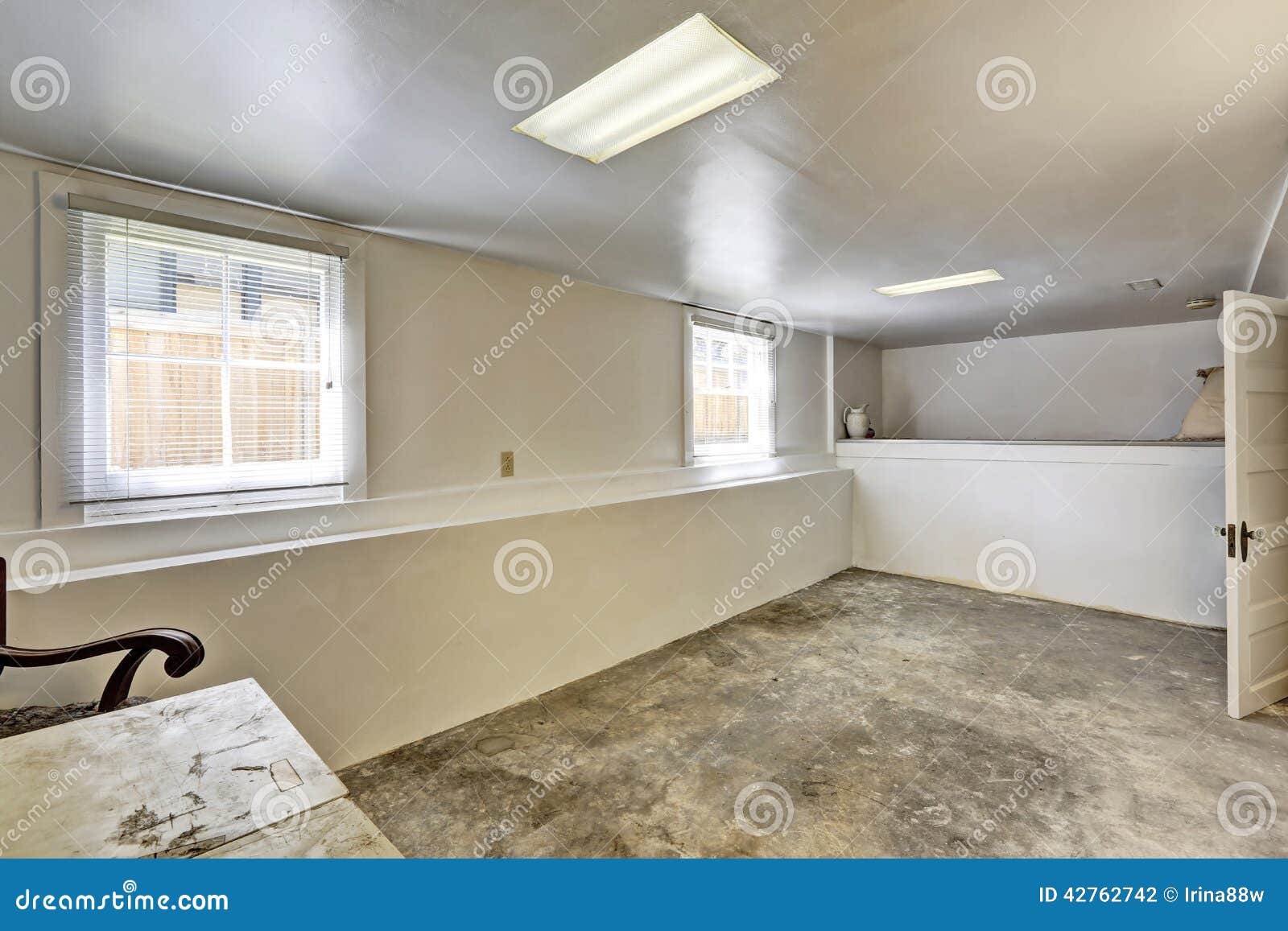 Old Empty Basement Room with Concrete Floor Stock Photo - Image of ...