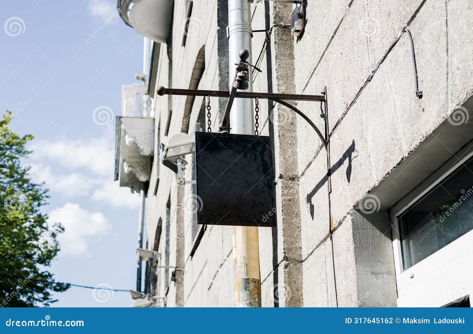 Old empty black sign stock photo. Image of city, office - 317645162