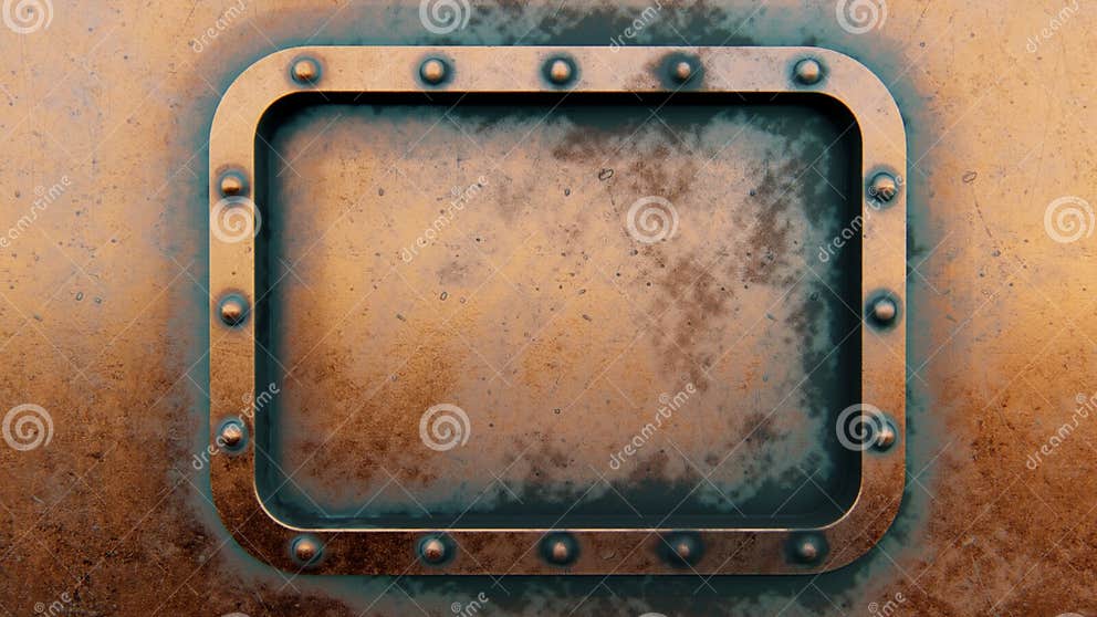 Old Empty Bronze Metal Frame Stock Illustration - Illustration of ...