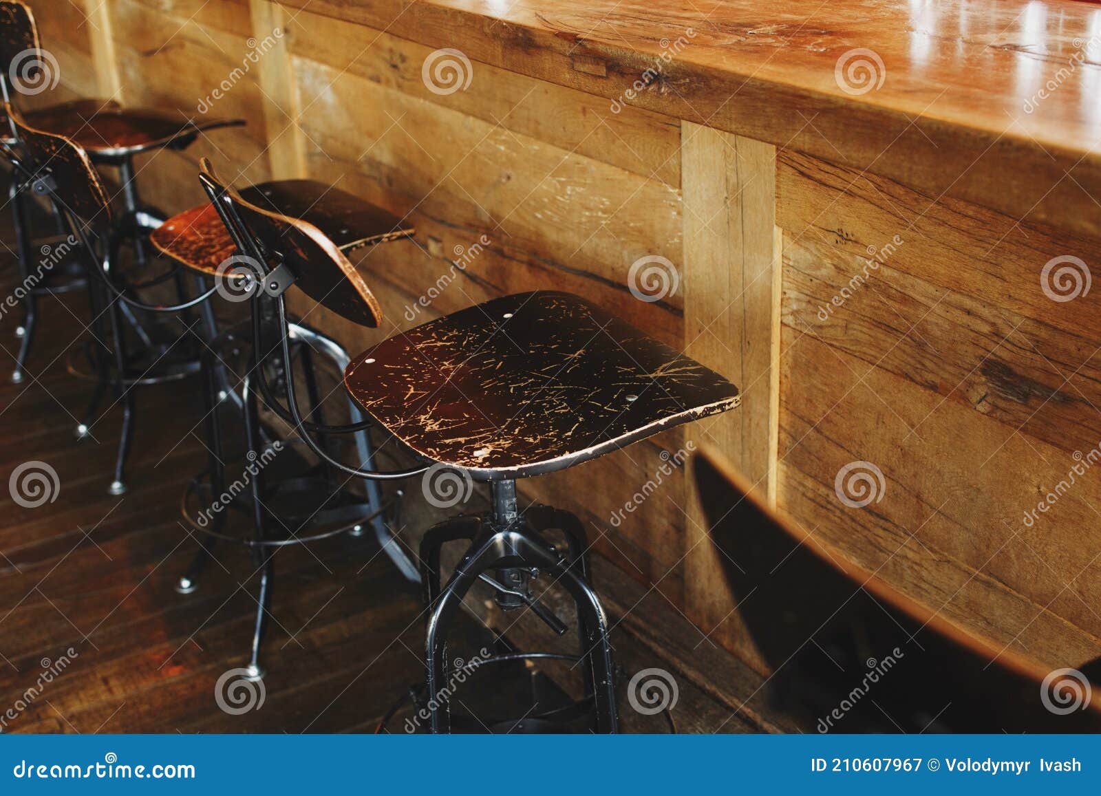 Old Empty Chairs Stand at the Bar in an Old-fashioned Restaurant Stock ...