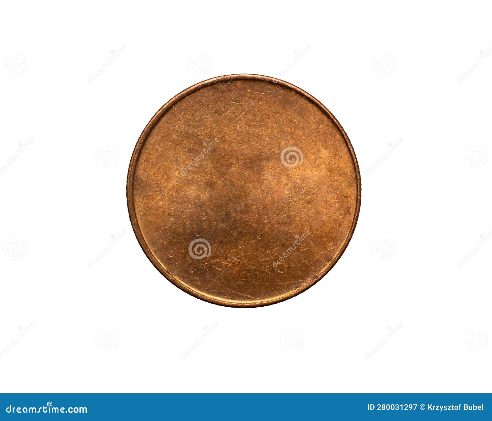 Old Empty Copper Coin On A White Isolated Background Stock Image Image Of Business Medal