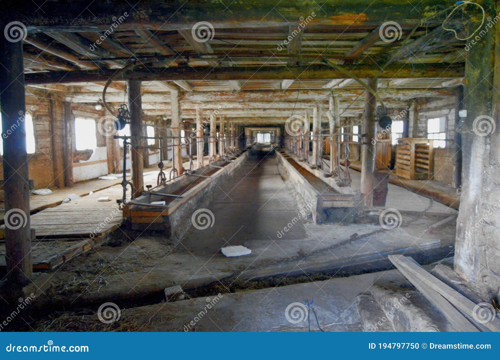 An old empty farm. stock photo. Image of black, inside - 194797750