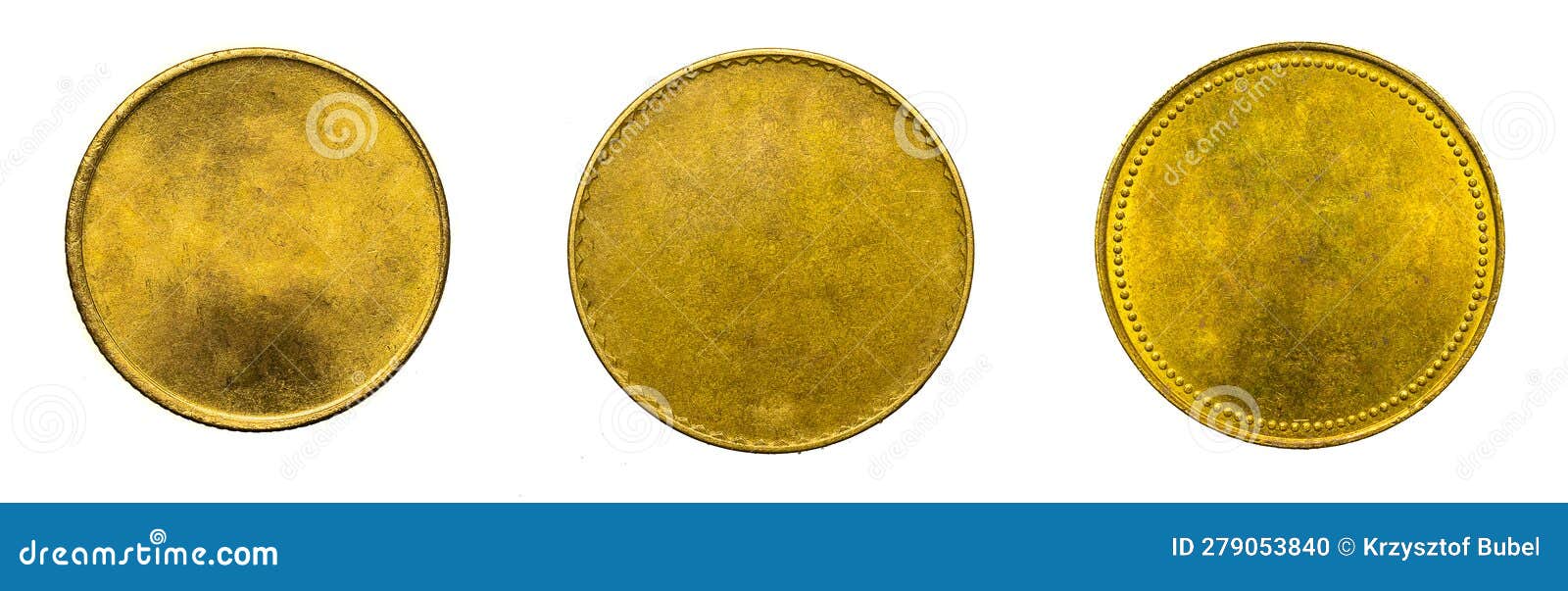 Old Empty Gold Coin on White Isolated Background Stock Photo - Image of ...