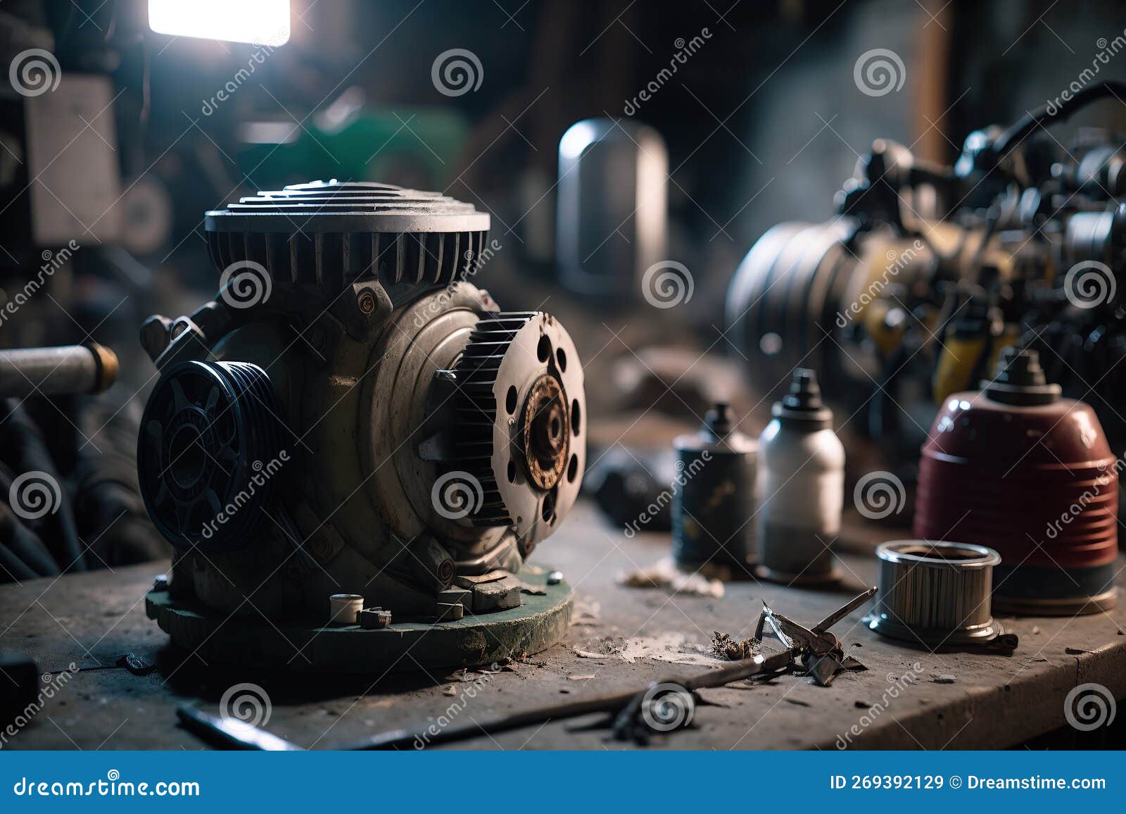 Old Empty Mechanical Workshop with Many Messy Things Created by ...