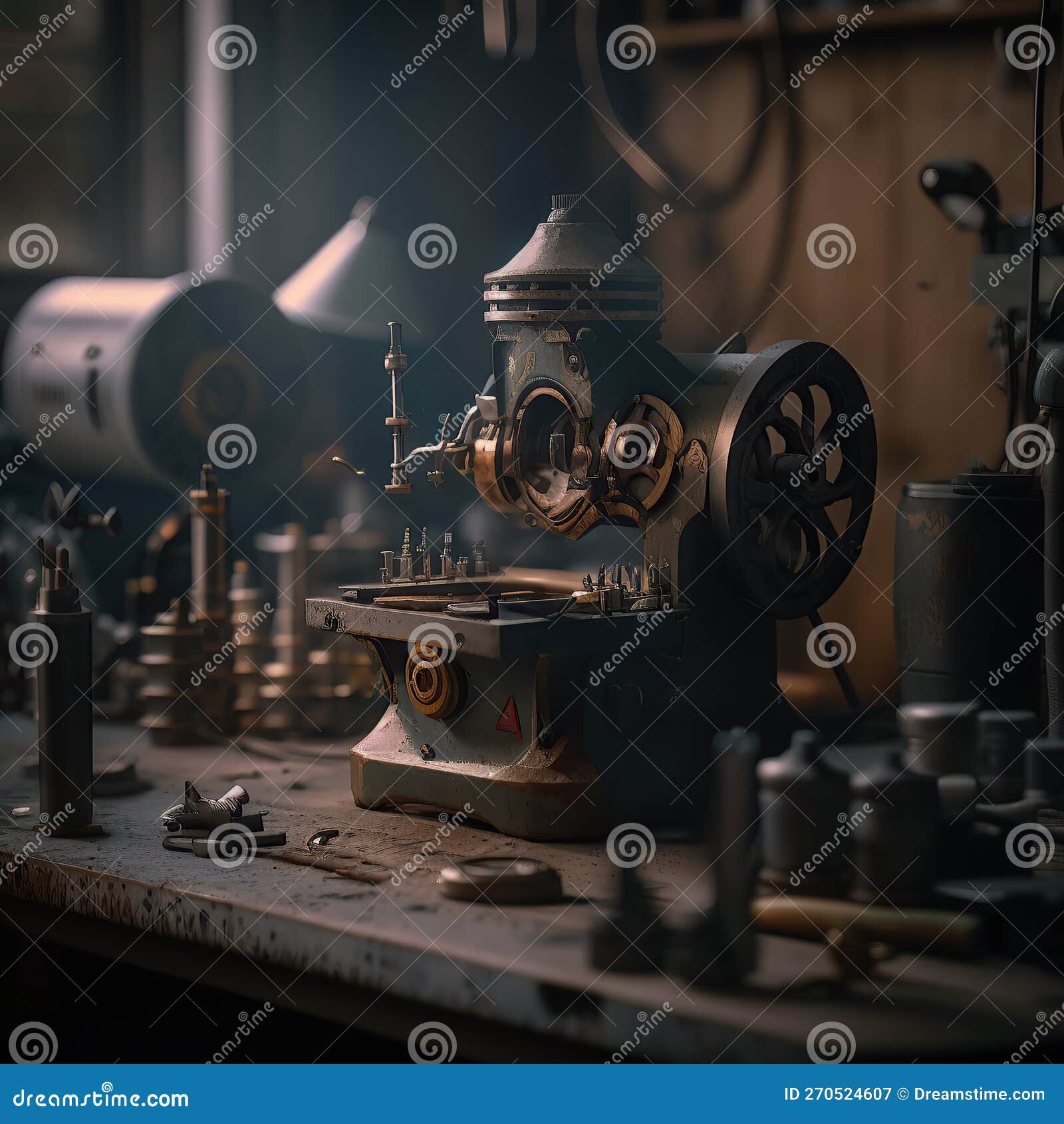 Old Empty Mechanical Workshop with Many Messy Things Created by ...