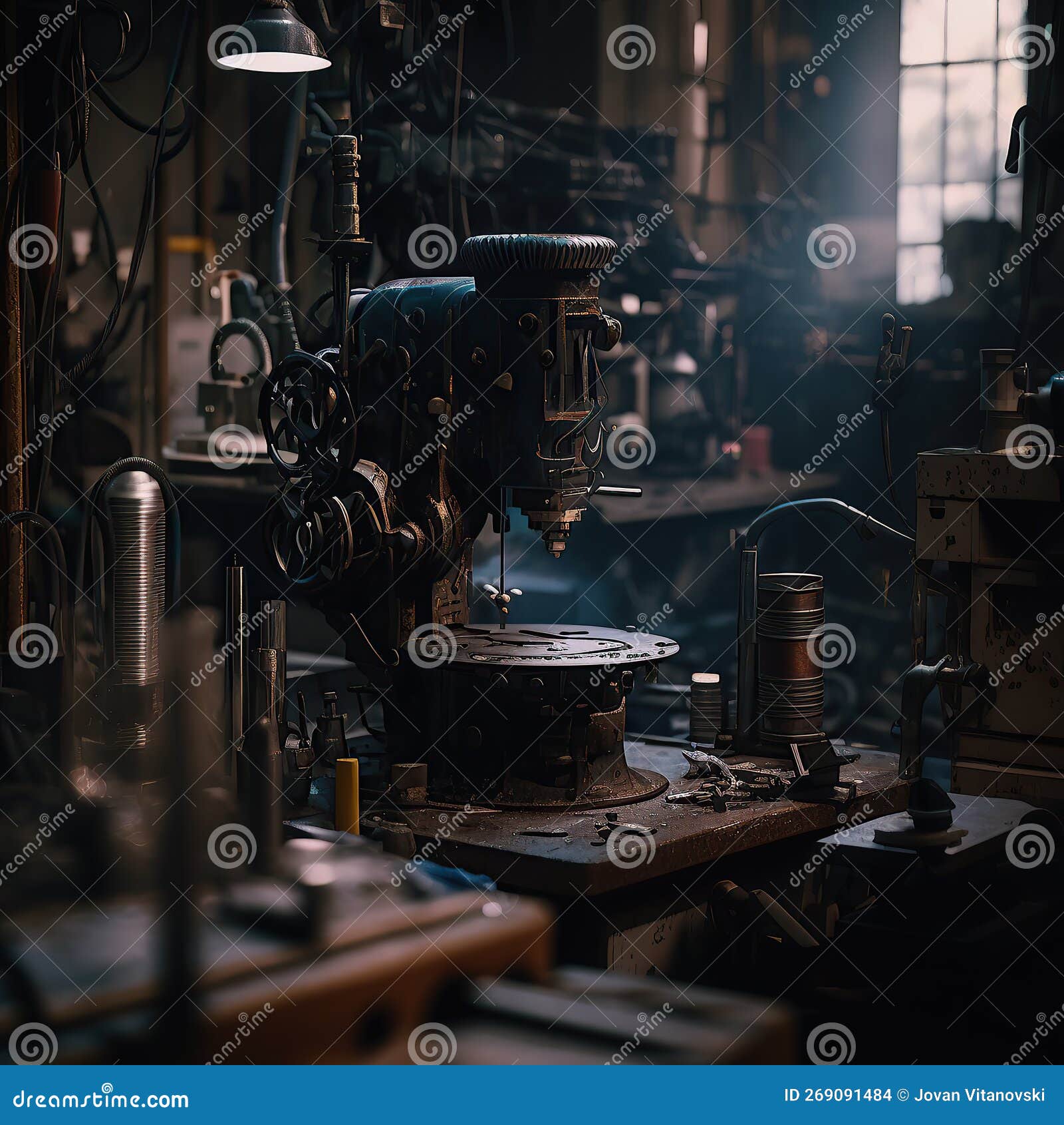 Old Empty Mechanical Workshop with Many Messy Things Created by ...