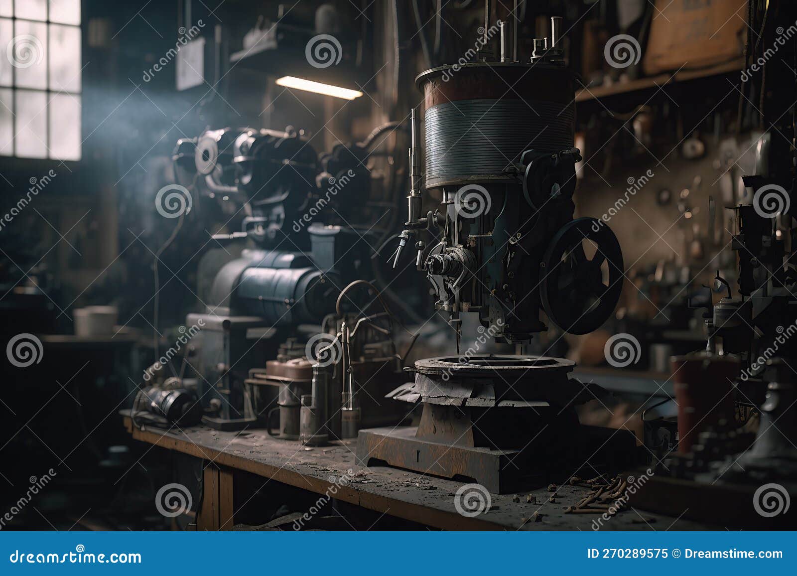 Old Empty Mechanical Workshop with Many Messy Things Created by ...