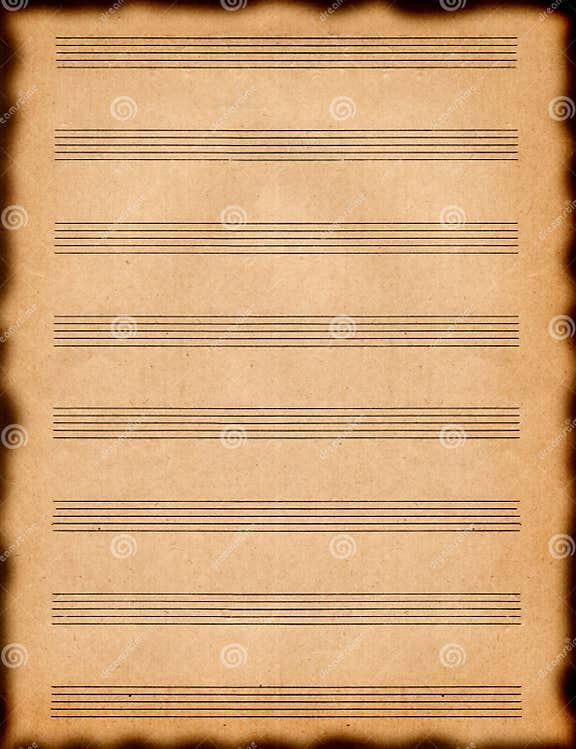 Old empty musical paper stock image. Image of burned, song - 1852171