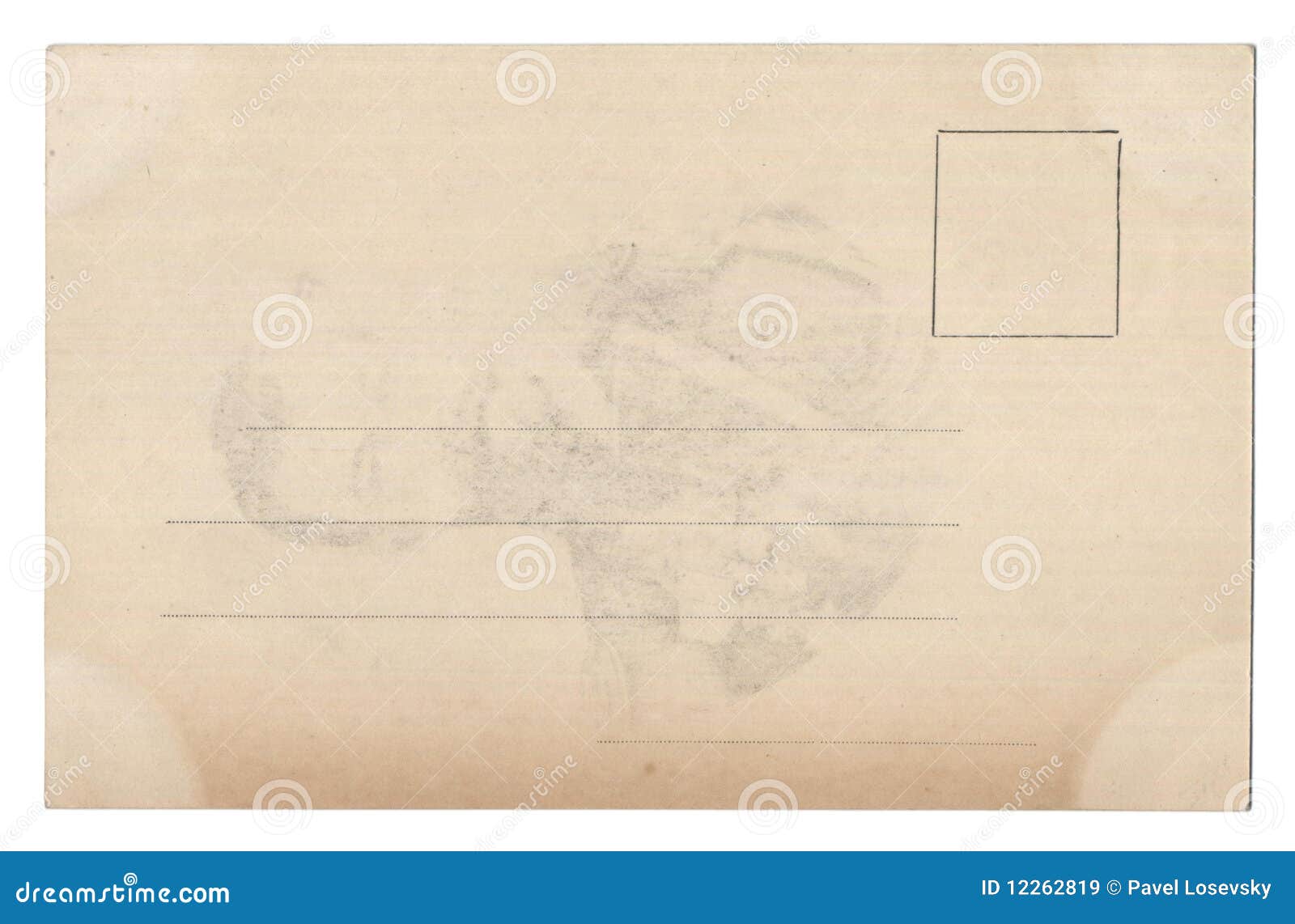 Old Empty Postcard Isolated on White Stock Image - Image of ...