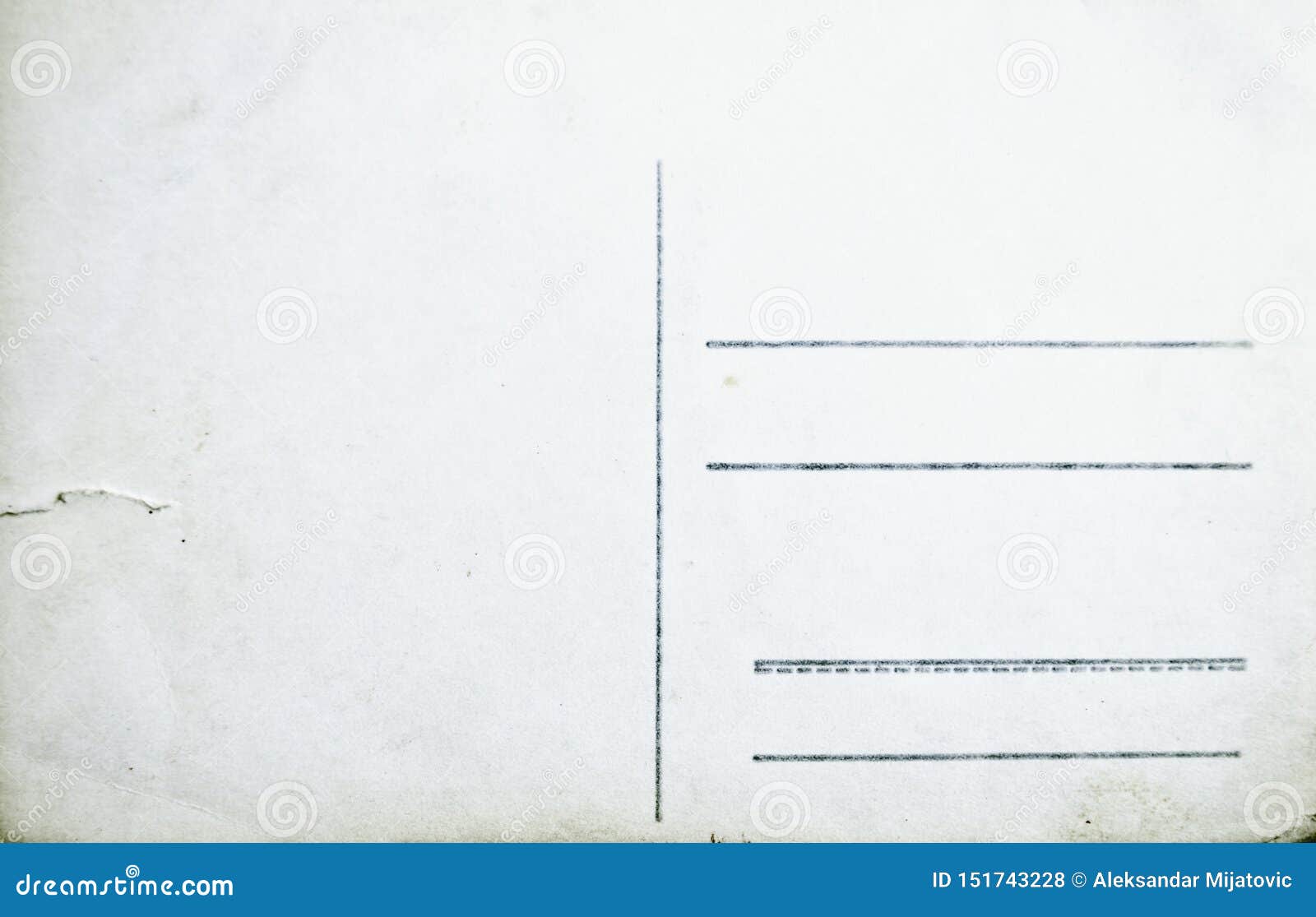 Old Empty Postcard Isolated on White Background Stock Photo - Image of ...