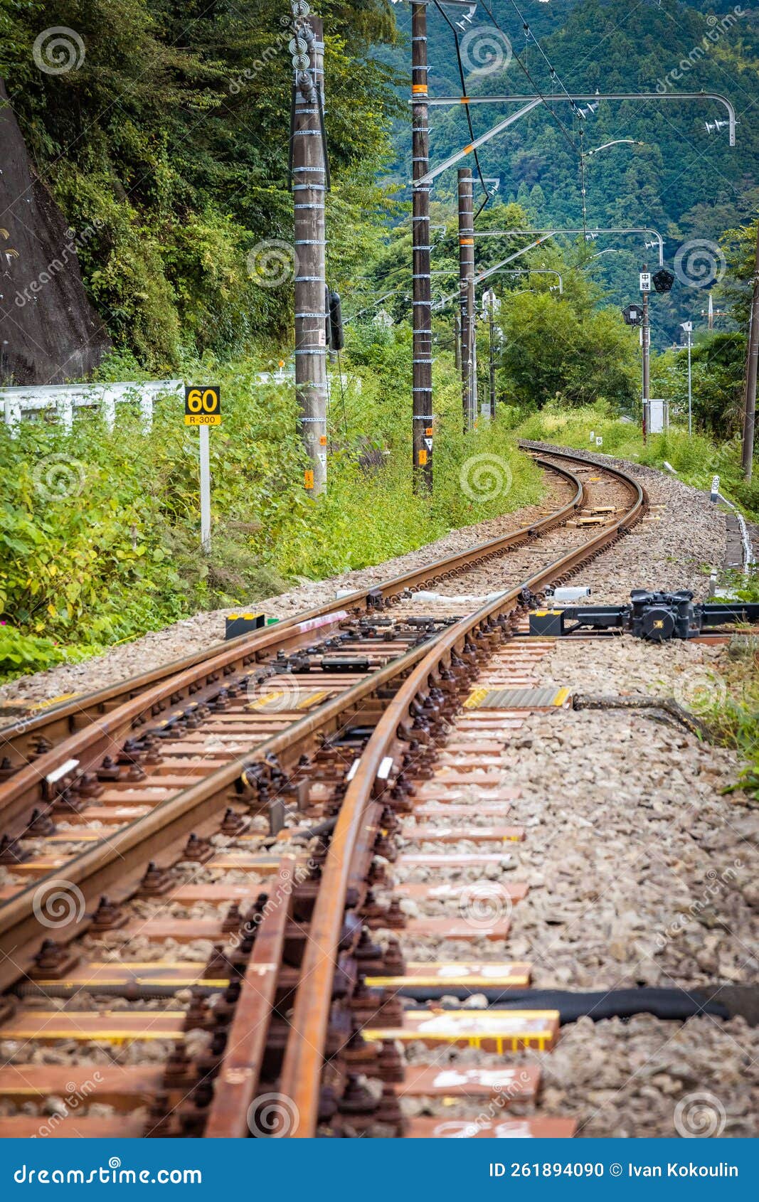 Old Empty Rural Railroads Merge Together and Turn Stock Photo - Image ...