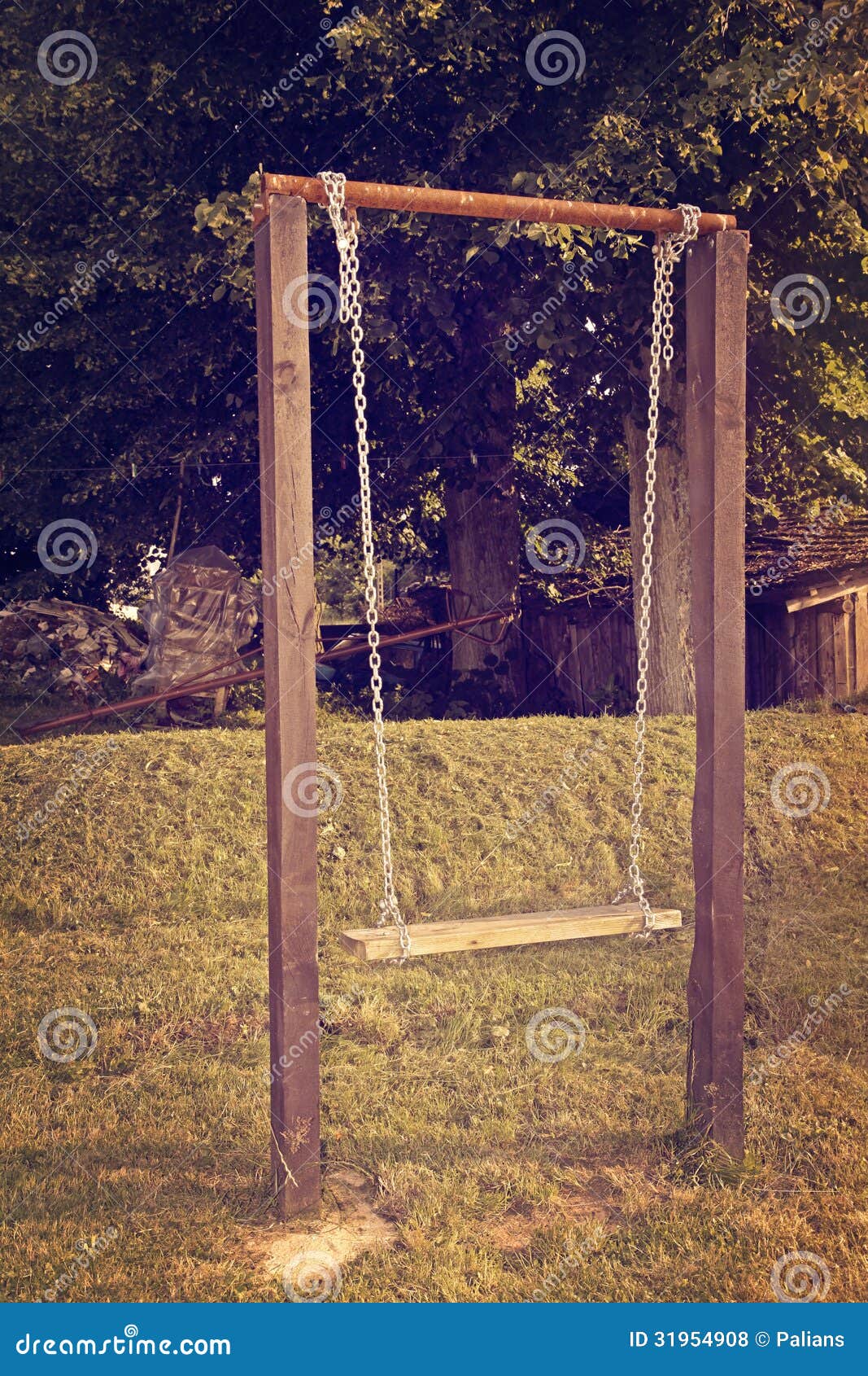 Old empty swing stock photo. Image of garden, swing, worn - 31954908