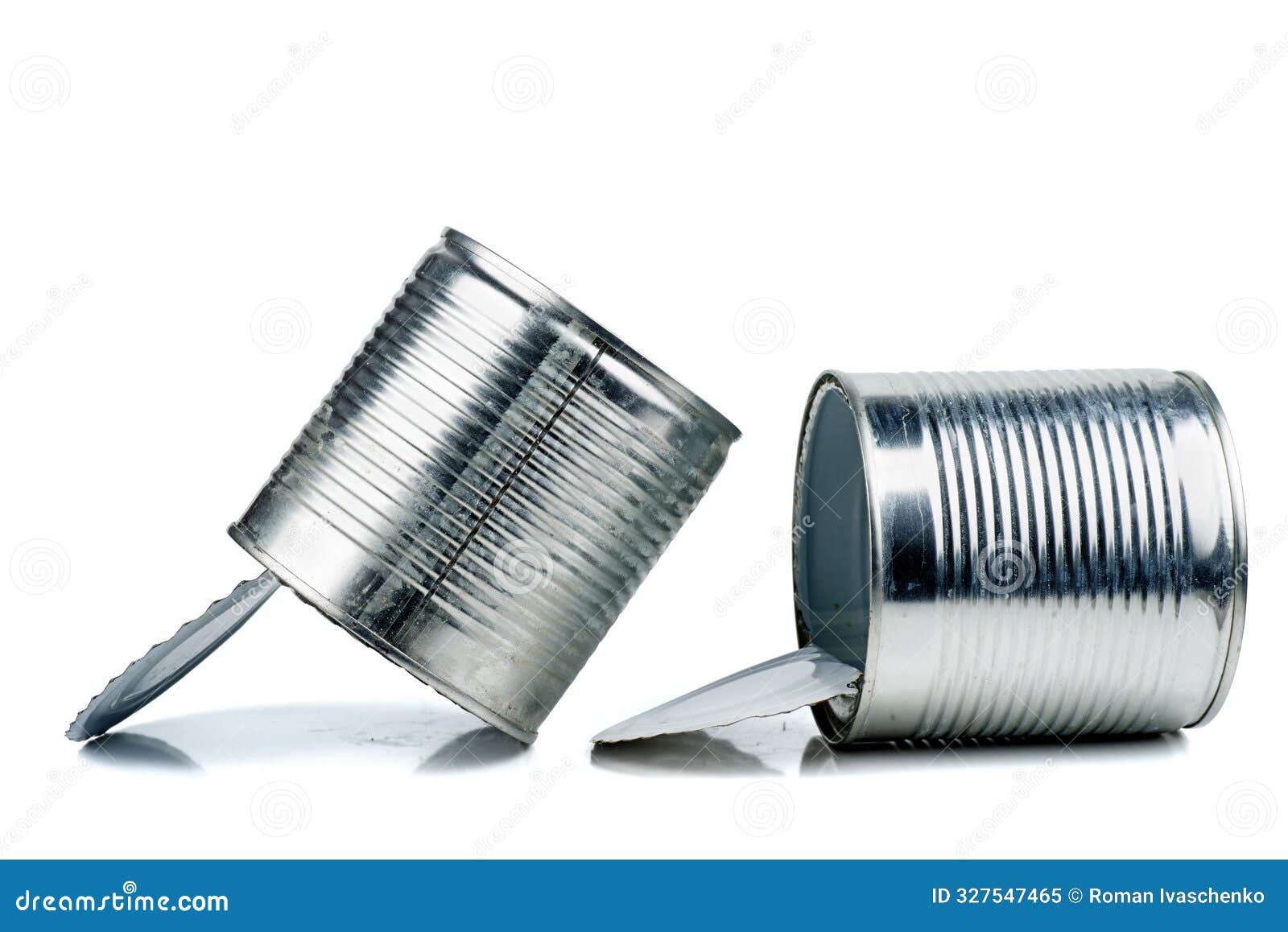 Old Empty Tin Cans on White Background Stock Image - Image of recycle ...