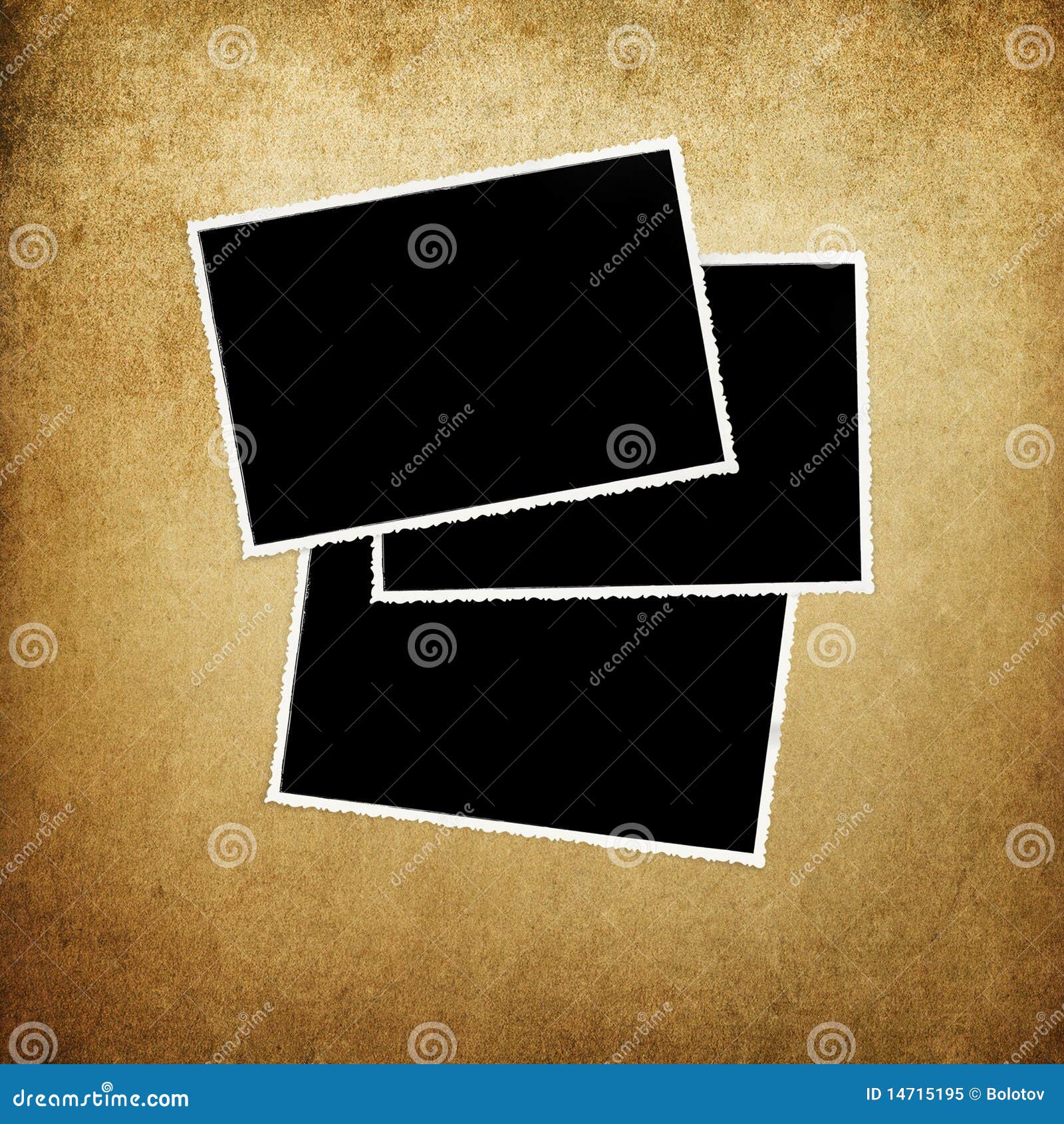 Old Empty Vintage Photos on Aged Background. Stock Illustration ...