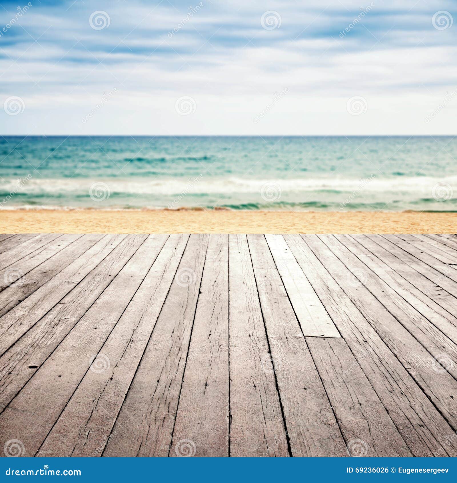 Old Empty Wooden Pier Perspective on Sandy Beach Stock Photo - Image of ...