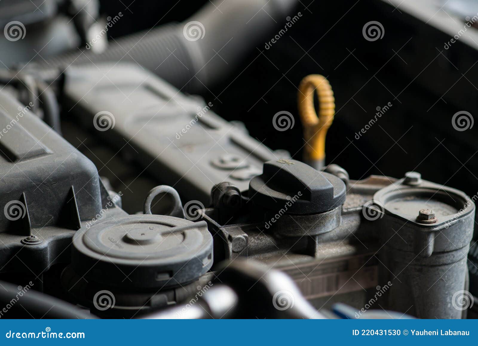 Old Engine of a Car and Dust on Engine Stock Photo - Image of ...