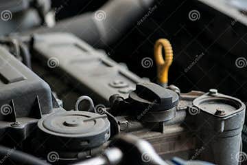 Old Engine of a Car and Dust on Engine Stock Photo - Image of ...