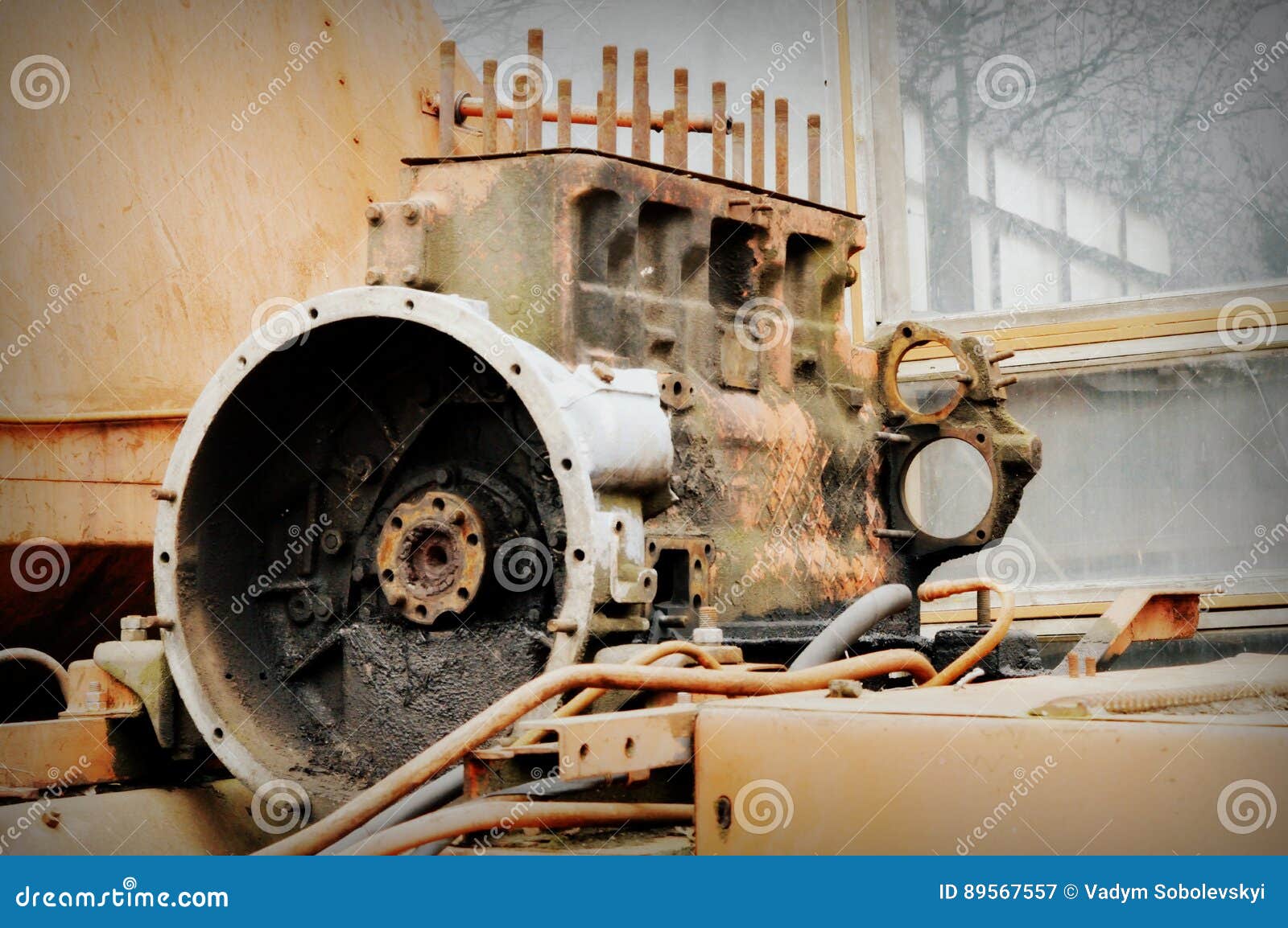 Old engine stock image. Image of metal, motor, worn, coupling - 89567557