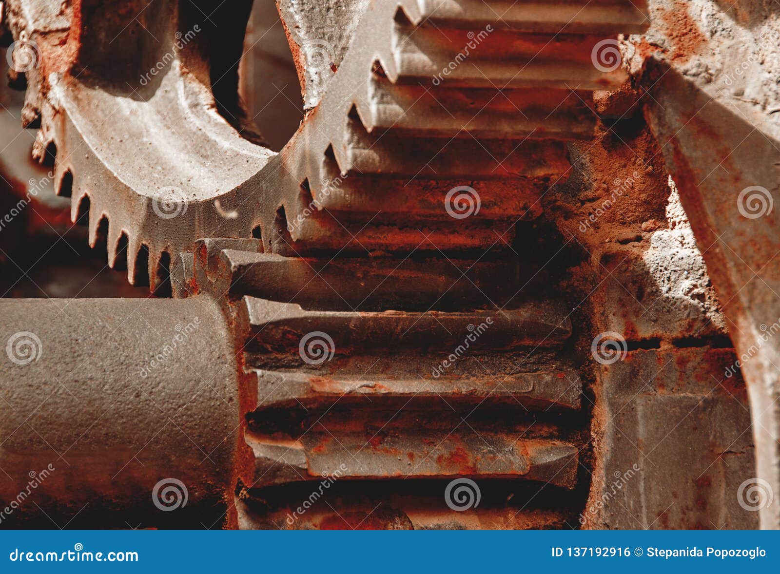 Old Engine Gears Wheels, Closeup View with. Corrosion Stock Photo ...