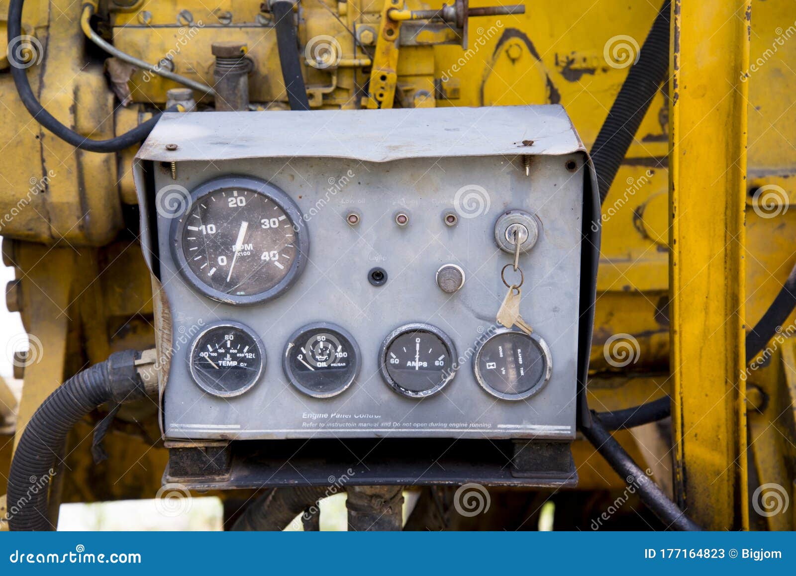 Old Engine Panel Control Box. Stock Image - Image of background ...