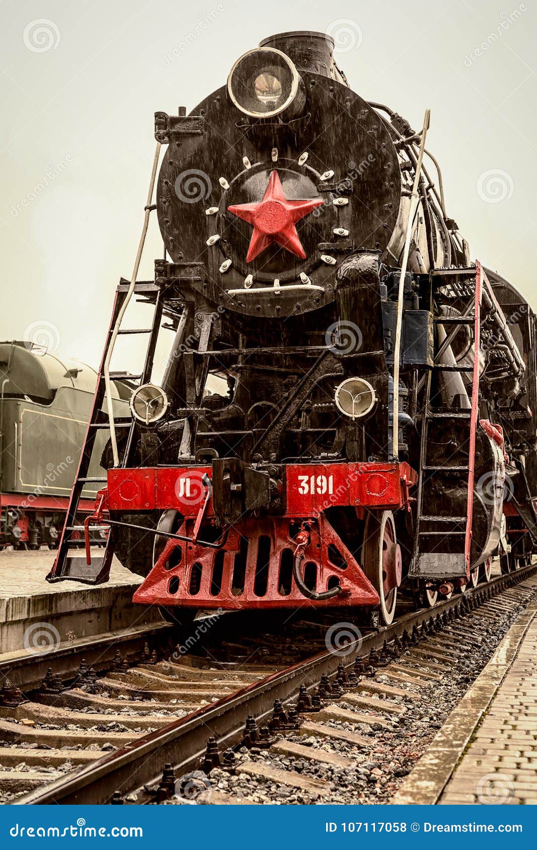 Old engine wth red star stock photo. Image of star, ladder - 107117058
