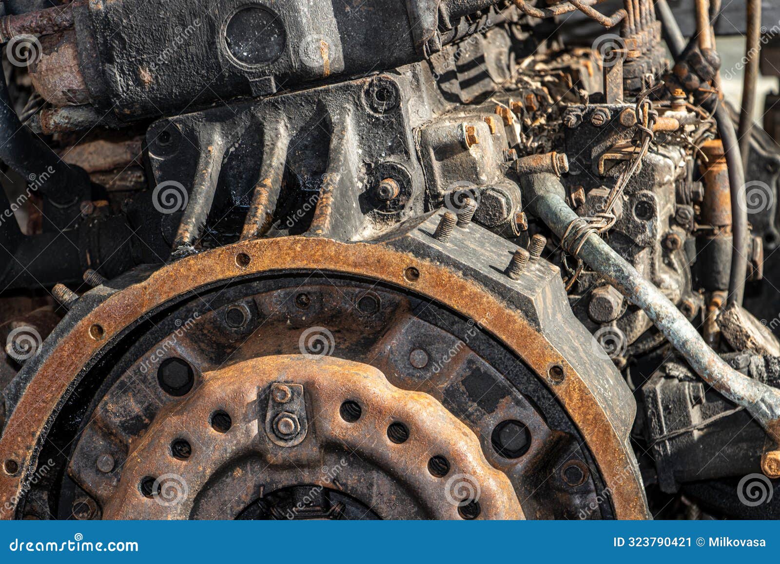 Old Engine with Rusty Parts, Close Up Stock Image - Image of ...